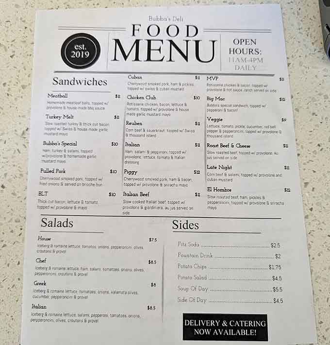 A menu that reads like a love letter to meat, cheese, and everything delicious between bread.