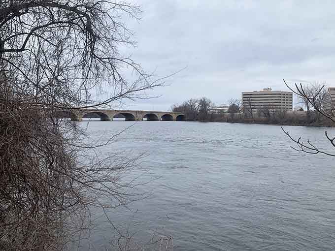 From this vantage point, the bridge looks like it's been photoshopped into the landscape, but nope, it's real.