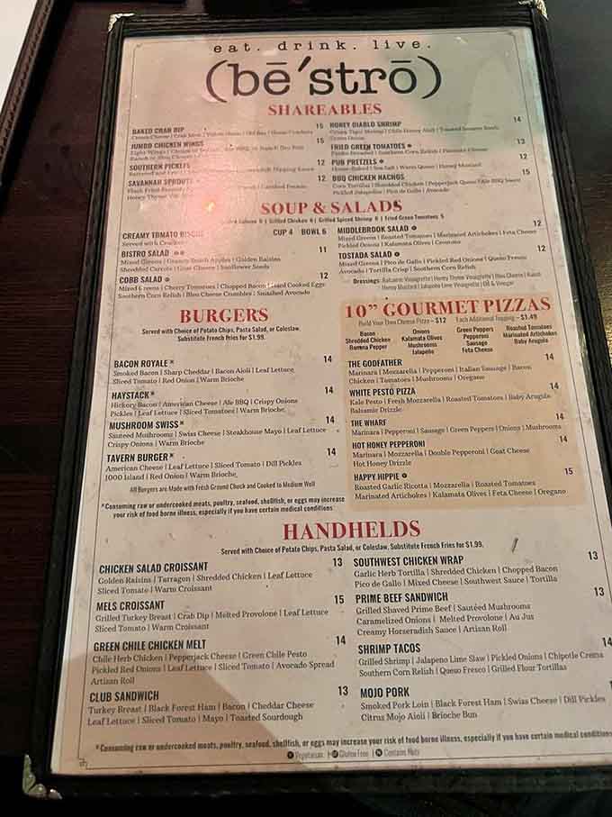 When a menu uses words like "roasted garlic ricotta" and "balsamic drizzle," you know someone's paying attention back there.