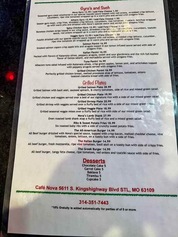 When a menu offers everything from lamb shank to salmon gyros, you know someone's been thinking hard about happiness.