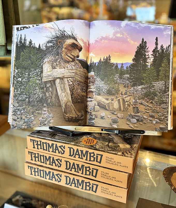 Thomas Dambo's books showcase his troll creations around the world, inspiring sustainable art everywhere.