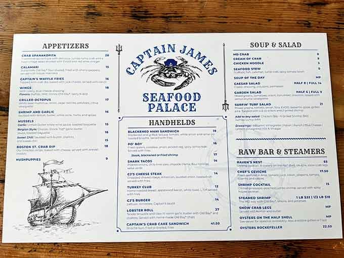 The menu reads like a love letter to the Chesapeake Bay. Everything from shark tacos to oysters awaits your order.