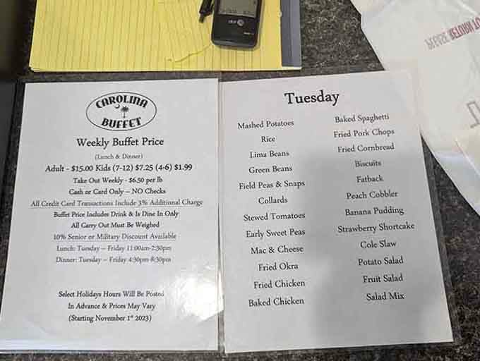 The Tuesday menu reads like a Southern comfort food greatest hits album, and every track is a winner.