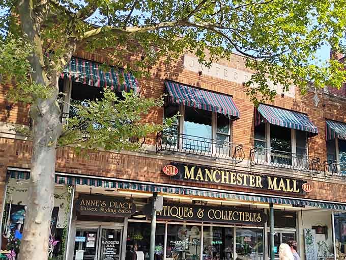 The Manchester Mall's vintage charm and antique shops offer treasure hunting after you've conquered the trails.
