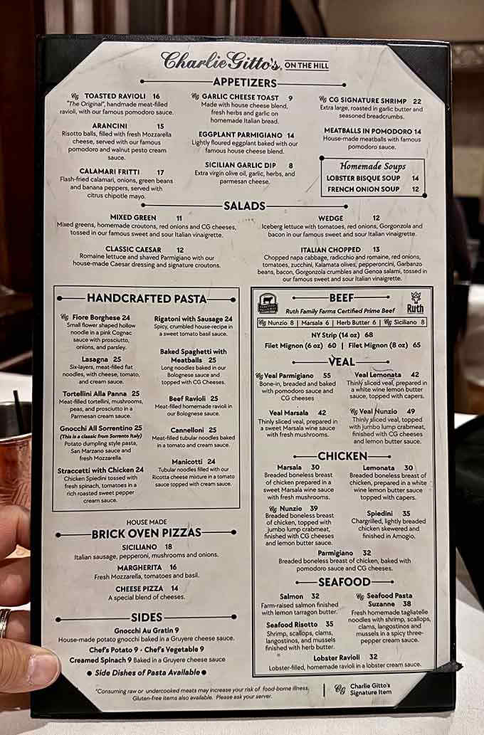 This menu reads like a greatest hits album of Italian-American cuisine, and every track is a winner.