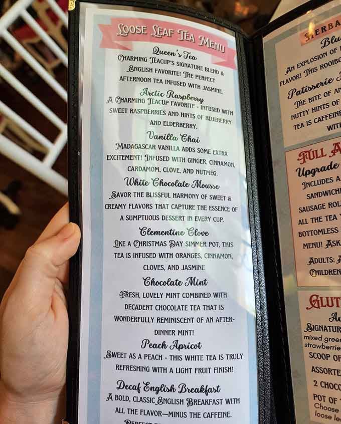 Tea names that sound like spells from a delicious magic book, each blend more tempting than the last.