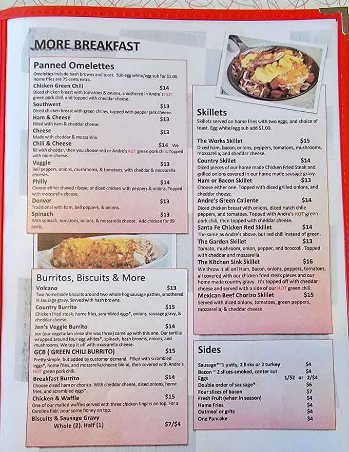 This menu reads like a love letter to breakfast, with enough variety to keep you coming back weekly.