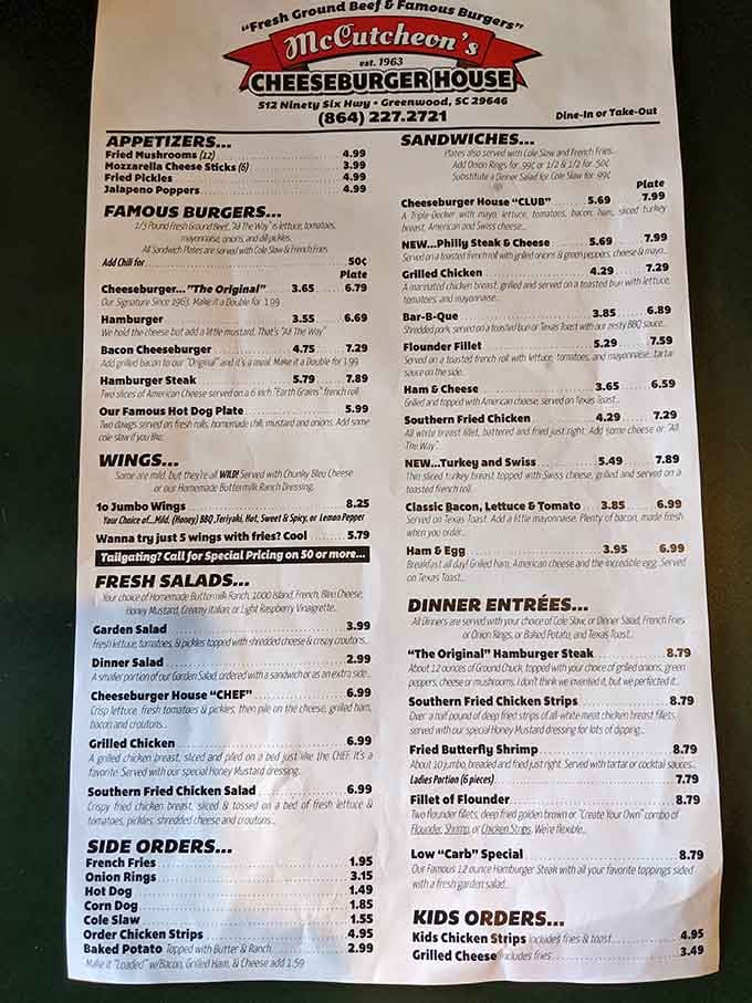 The menu board tells no lies, just straightforward deliciousness waiting to happen on your plate.