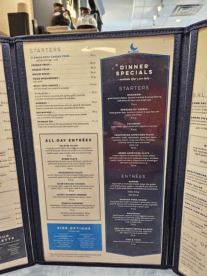 The menu reads like a love letter to Greek cuisine, and every single item delivers on its delicious promises.