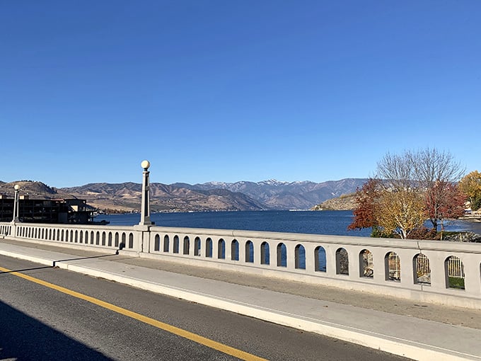 Those decorative railings aren't just pretty, they're giving you front-row seats to one seriously photogenic lake view.