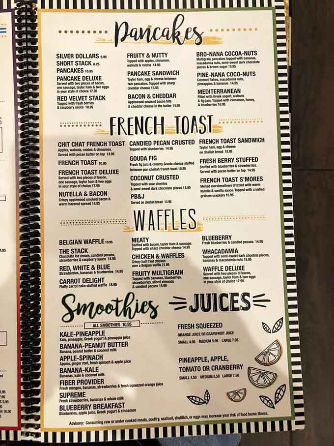 The menu reads like a breakfast fever dream, and every single option sounds better than the last.