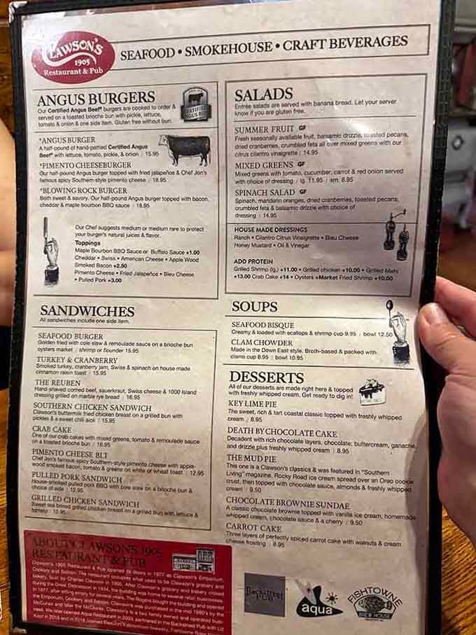 When the menu promises seafood, smokehouse, and craft beverages, you know someone's been paying attention to what people actually want.