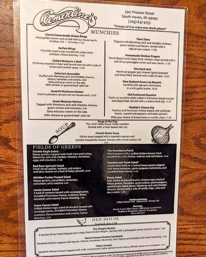 A menu this extensive means someone in the kitchen actually cares about giving you options beyond "burger or chicken."