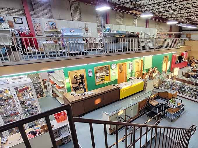 Multiple levels of carefully curated vendor booths create a treasure hunter's dream come true every visit.