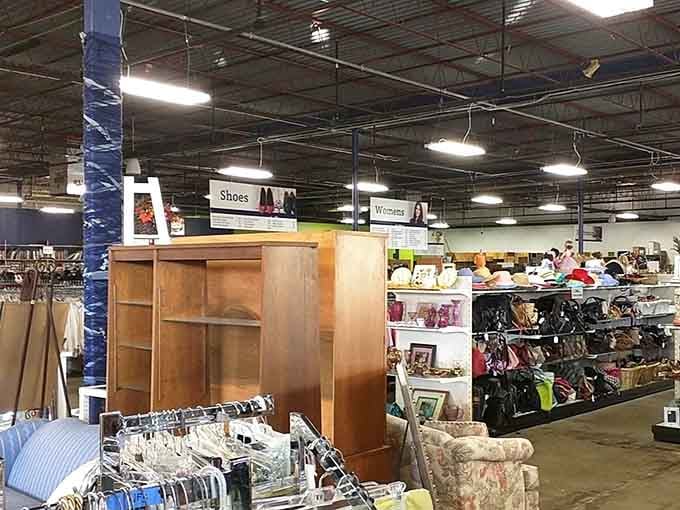 The warehouse-style interior stretches on forever, with clearly marked sections making navigation surprisingly easy for shoppers.