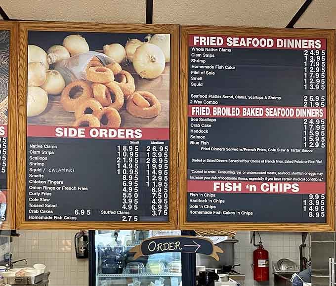 When the menu includes squid and calamari separately, you know they're not messing around here.