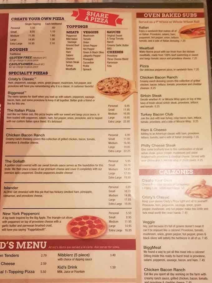 This menu reads like a greatest hits album, with specialty pizzas that'll make choosing just one feel impossible.
