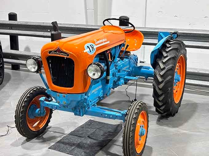 This vibrant Lamborghini tractor proves that Italian style works just as well in the fields.