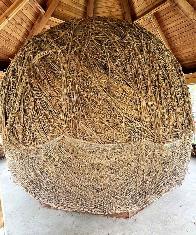 Behold the magnificent beast: 17,400 pounds of sisal twine wrapped with the dedication of a true artist.