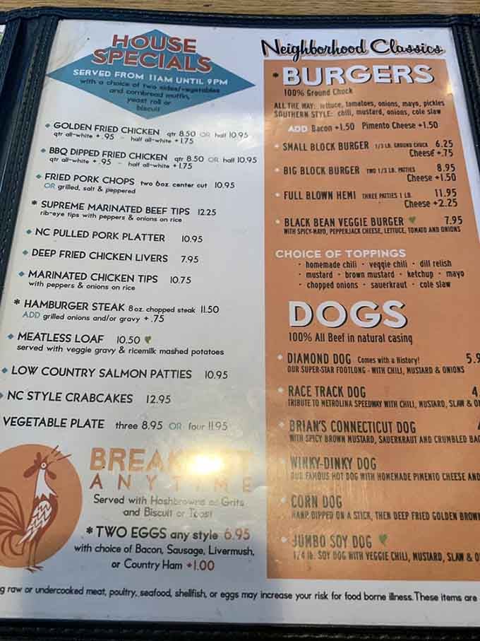 This menu reads like a greatest hits album of American comfort food, with Southern soul tracks mixed in for good measure.