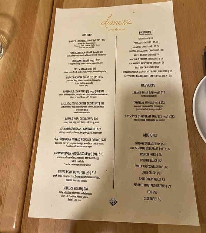 This menu reads like a love letter to croissants, with more variations than a jazz musician's improvisation.