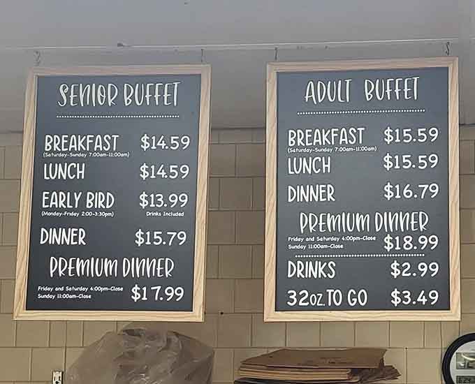 Senior discounts and reasonable pricing mean you can afford to come back and try everything eventually.