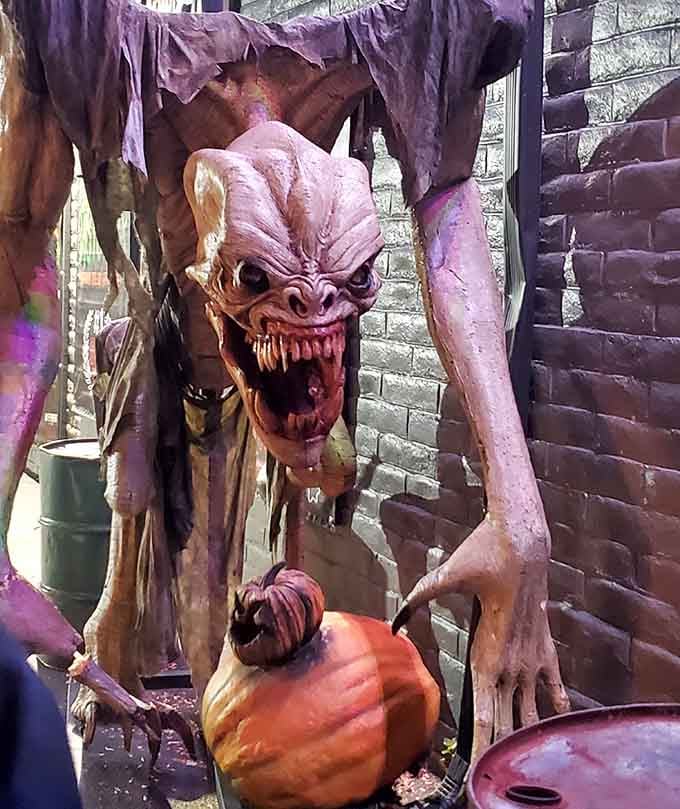 This creature looks like it flunked out of monster university but still shows up to scare people anyway.