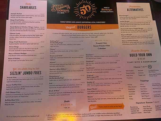 When a menu needs this much real estate, you know the kitchen isn't messing around with options.