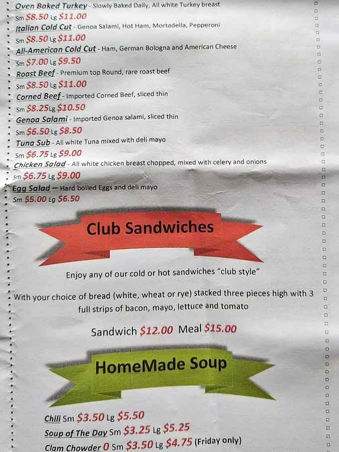 This menu proves they're serious about both donuts and sandwiches, a beautiful marriage of sweet and savory.