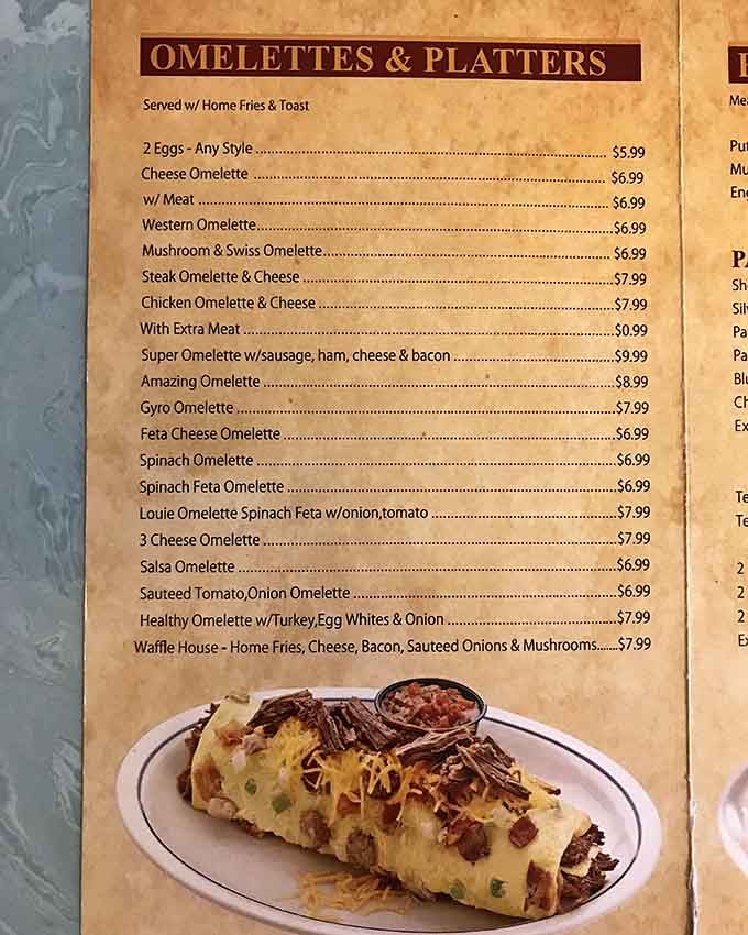 When a menu offers seventeen different omelets, you know they take their egg game seriously at this historic spot.