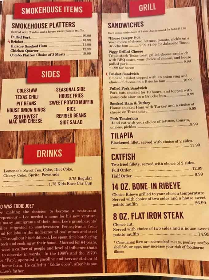 The menu reads like a love letter to smoked meat, and honestly, who wouldn't want that kind of mail?