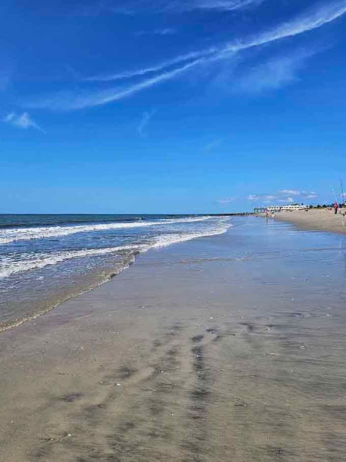 When the beach stretches this far and wide, social distancing becomes less rule and more natural state of being.