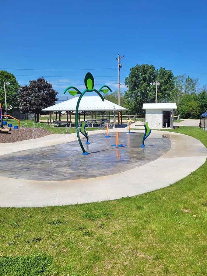 The splash pad proves that small towns know how to keep cool without needing a water park franchise.