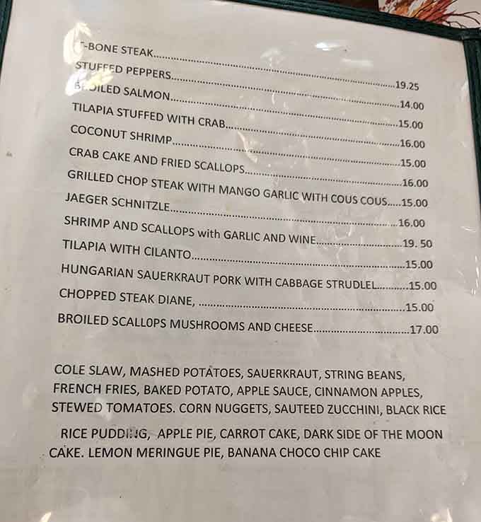 From Jaeger Schnitzel to Coconut Shrimp, this menu proves German restaurants can do it all beautifully.