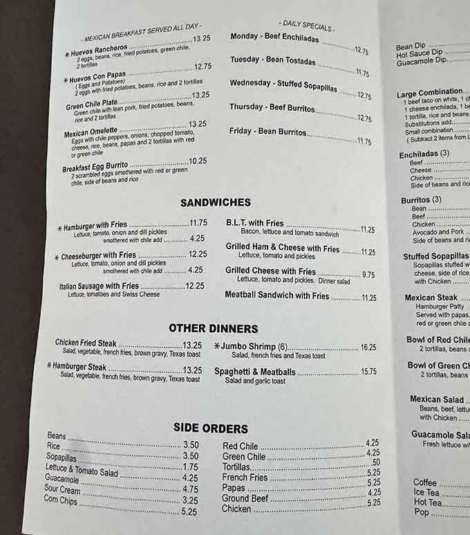 This menu reads like a love letter to authentic Mexican-American comfort food, and every page delivers on its promises.