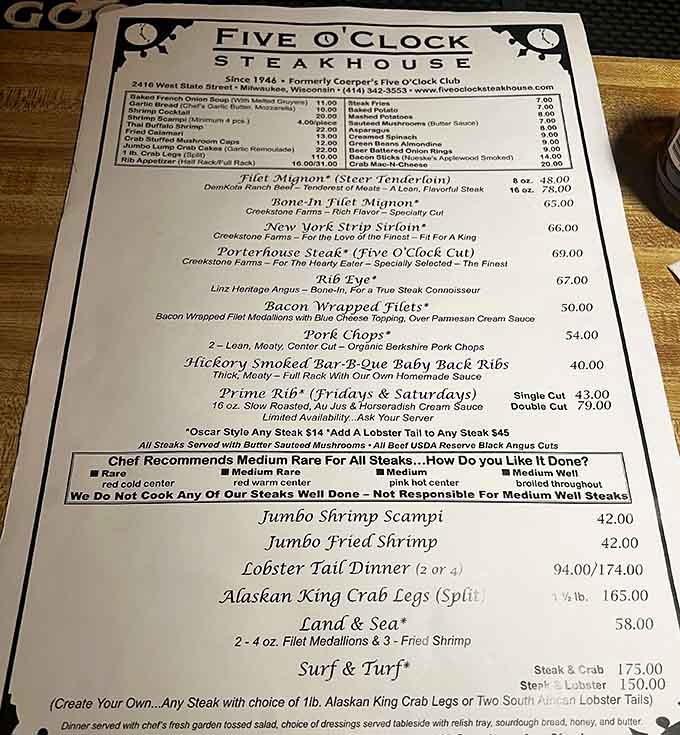 This menu is a love letter to beef, offering cuts that would make any carnivore weak in the knees.