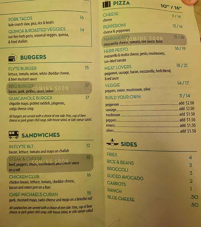 When the menu lists Guacamole Burgers and Cuban sandwiches, you know someone's been thinking outside the airplane food box.