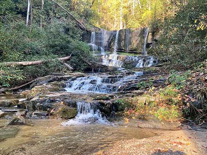 Finding a waterfall this serene feels like discovering nature's best-kept secret, complete with its own soundtrack.