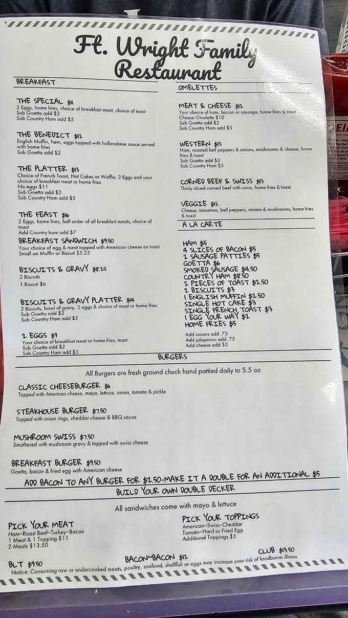 A menu that reads like your grandmother's recipe box, if she knew how to feed an army.