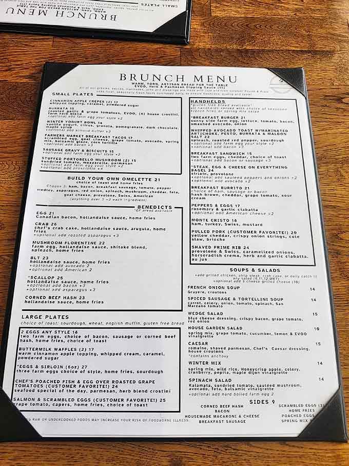 When your brunch menu requires this much reading, you know someone's taking breakfast seriously and your stomach approves wholeheartedly.