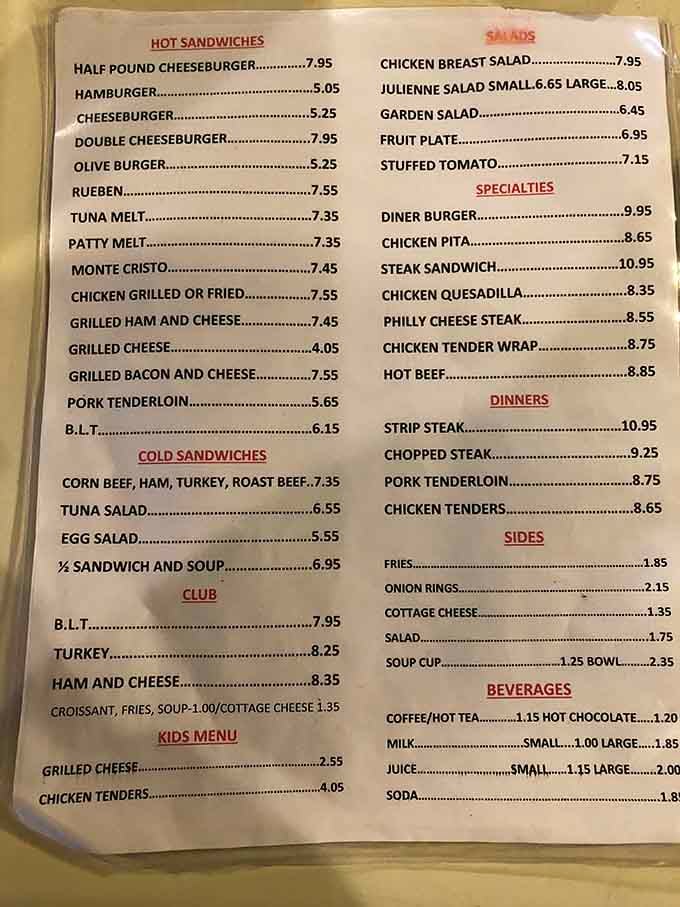 Classic diner fare at prices that won't require a second mortgage, featuring everything from burgers to chicken tenders.