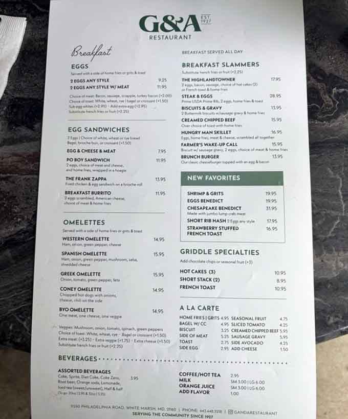 A menu that doesn't need fancy fonts or food photography because the food speaks louder than design ever could.