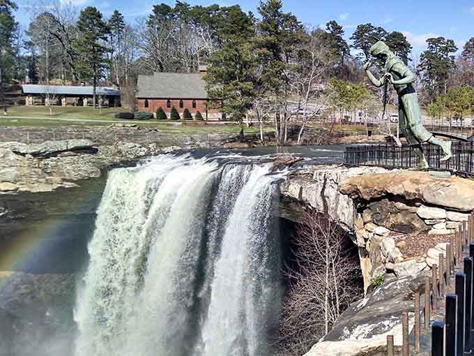 Noccalula Falls drops 90 feet of pure Alabama beauty, proving the best things in life are actually free sometimes.