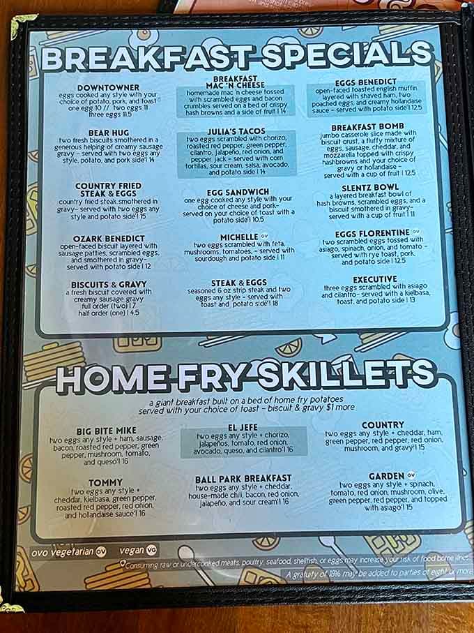 When a menu offers both a Bear Hug and a Breakfast Bomb, you know the kitchen isn't messing around.