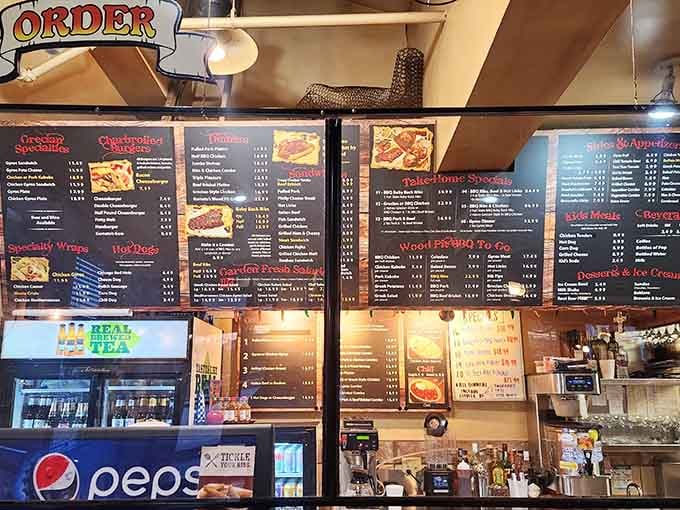 When a menu board looks this good, you know the kitchen means business about feeding you properly.