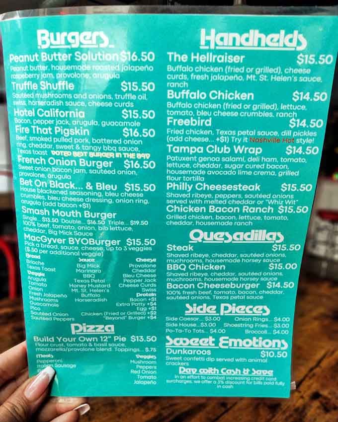 The menu reads like your childhood playlist, with burgers named after the moments that defined a generation.