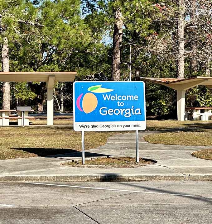Even the picnic pavilions in the background seem to be saying "stay awhile, we've got shade and stories."
