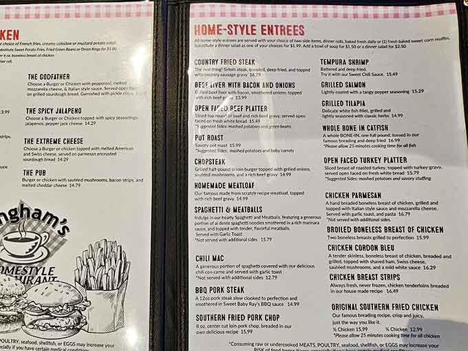 When a menu lists country fried steak, pot roast, and meatloaf on the same page, you know someone understands comfort food.