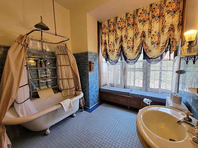 When your bathroom features a vintage clawfoot tub with a canopy, ordinary hotel stays just won't cut it anymore.