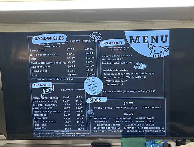 This menu board reads like a greatest hits album of Midwest comfort food classics done right.